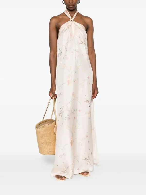 FORTE_FORTE Printed Silk Maxi Dress - Pink