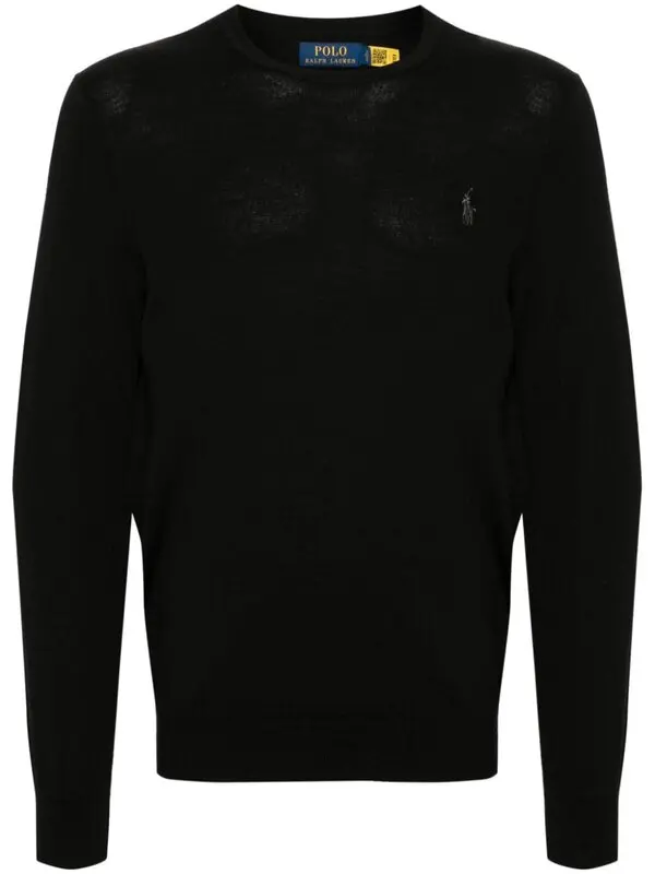 Polo Ralph Lauren Logo Round Neck Sweater - Black