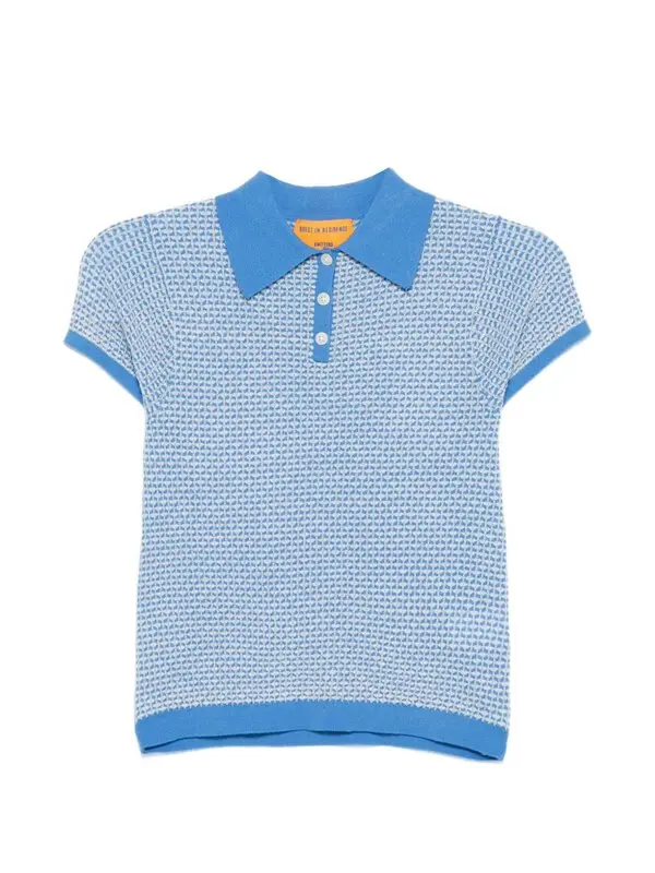 Guest In Residence Pique Cashmere Polo Shirt - Sky Blue