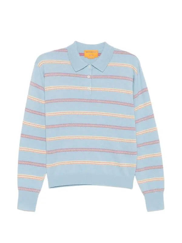 Guest In Residence Collegiate Cashmere Polo Shirt - Sky Blue