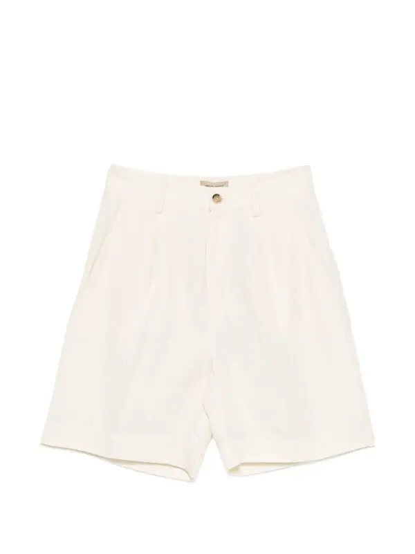Woolrich Linen Blend Pleated Shorts - White