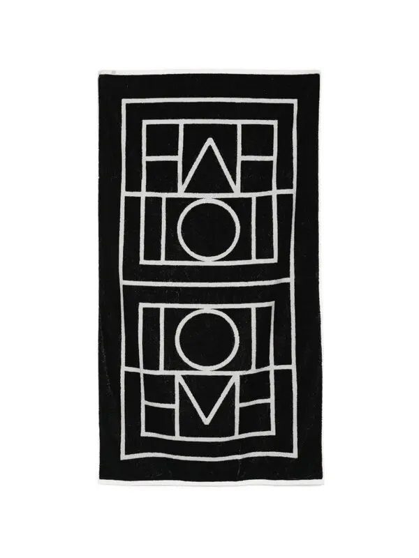 TOTEME Monogram Beach Towel - Black