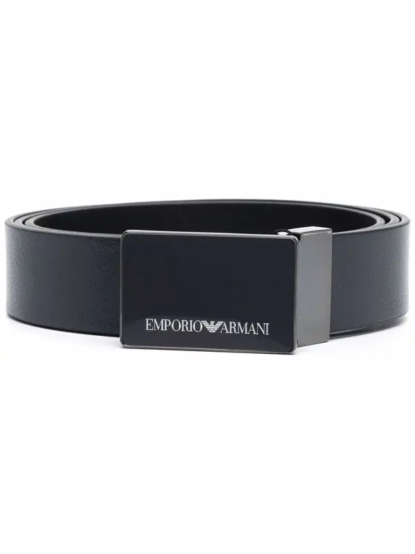 Emporio Armani Leather Belt - Blue