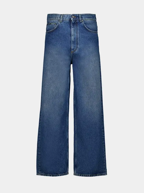 Dolce & Gabbana Wide-leg Denim Trousers - Blue
