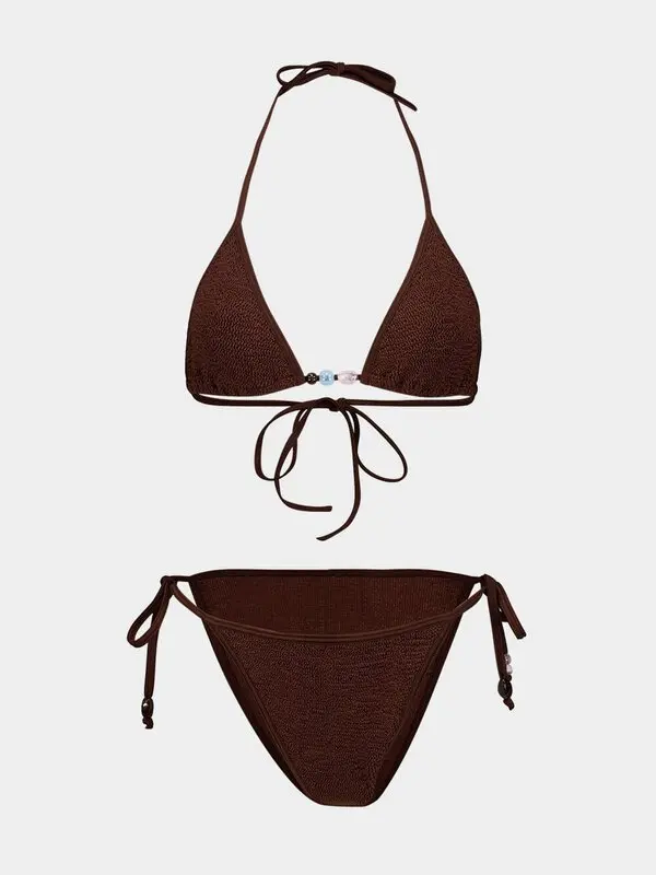 Hunza G Gina Beaded Bikini - Brown