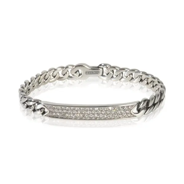 David Yurman Sterling Silver Diamond Id Bracelet - Sterling_silver