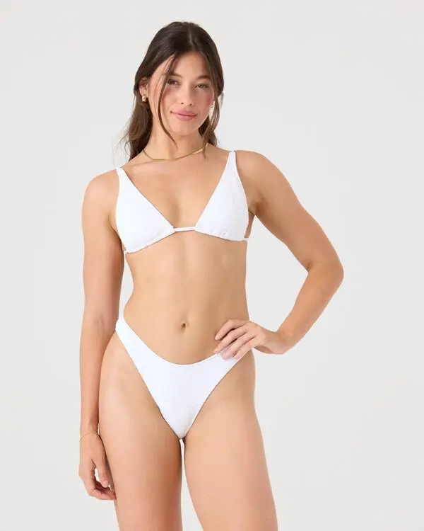 Roxy Haleiwa Built Up Triangle Bikini Top - Bright White