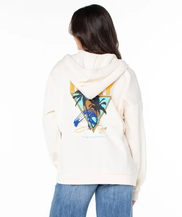 Roxy Zip-up Hoodie With Graphic Print - Dew Basic Beach