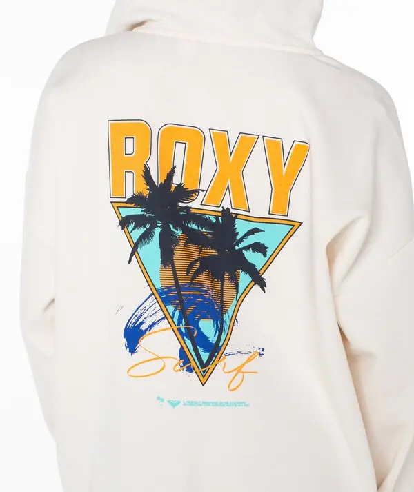 Roxy Zip-up Hoodie With Graphic Print - Dew Basic Beach