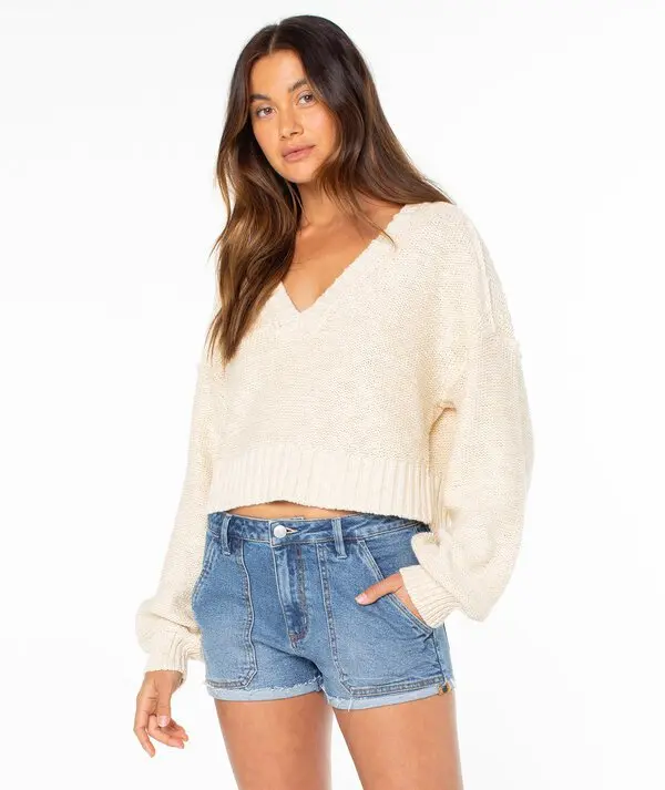 Roxy Study Hall Top - Parchment Solid