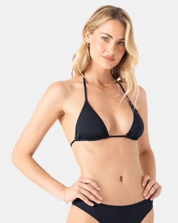 Roxy Sd Beach Classics Tiki Tri Bikini Top - Anthracite
