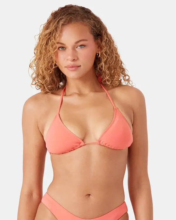Roxy Sd Beach Classics Tiki Tri Bikini Top - Hotcoral