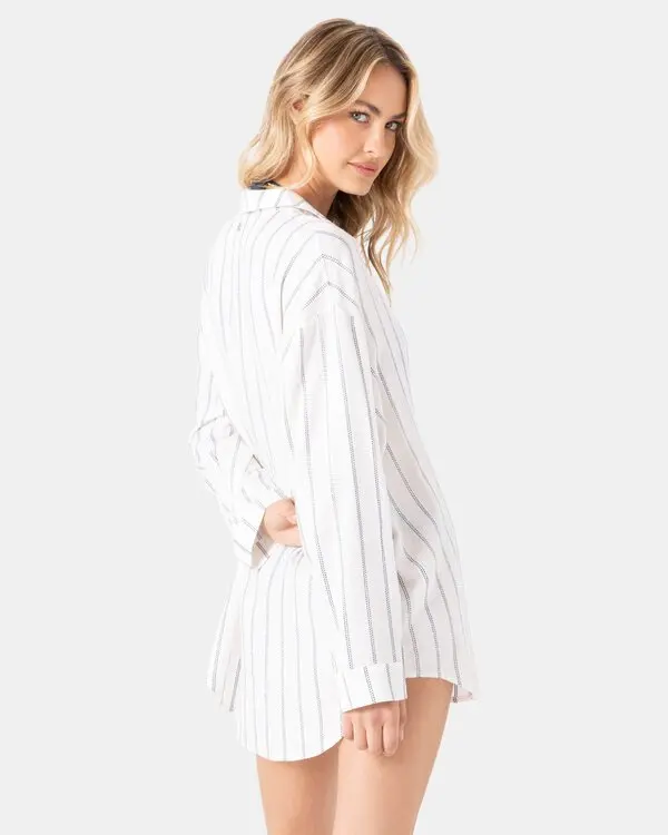 Roxy After Surf Stripe Cover Up Shirt Dress Kaftan