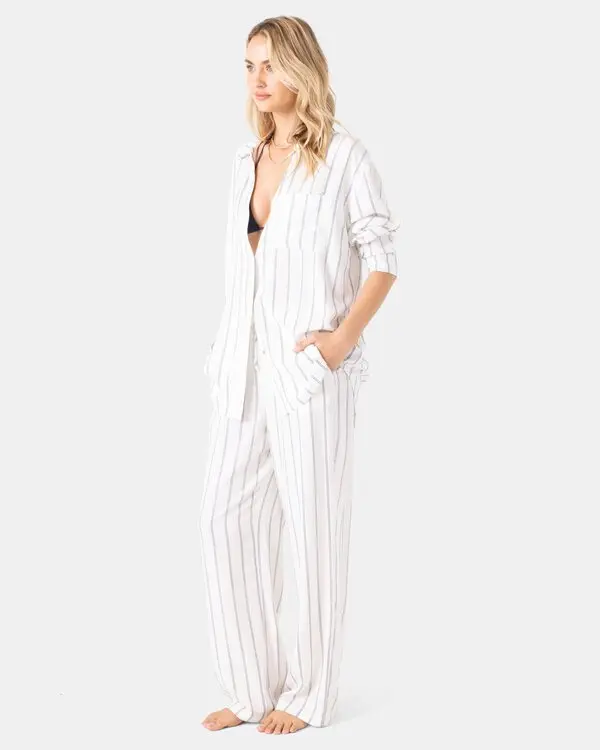 Roxy After Surf Stripe Cover Up Shirt Dress Kaftan