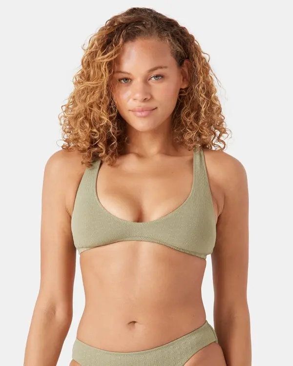 Roxy Haleiwa Bralette Bikini Top - Oil Green