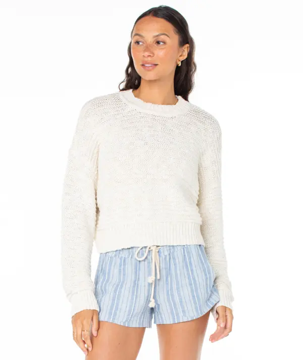 Roxy Enchanted Sky Crewneck Sweater - Parchment Solid