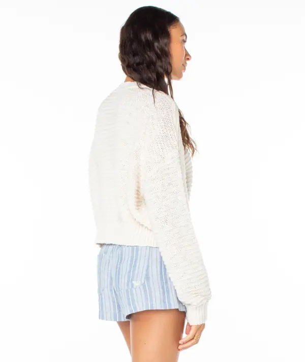 Roxy Enchanted Sky Crewneck Sweater - Parchment Solid