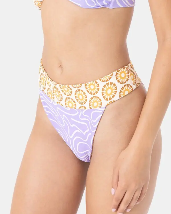 Roxy Banded High Waist Bikini Bottom