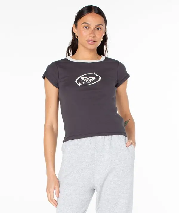 Roxy Saturn Classic 90s Baby Tee - Phantom