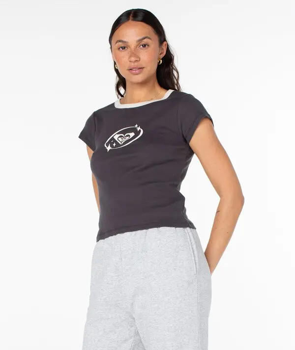 Roxy Saturn Classic 90s Baby Tee - Phantom