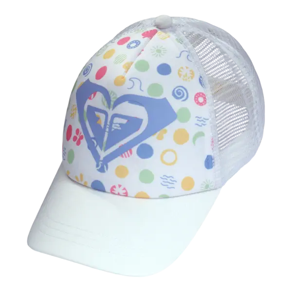 Roxy Girl's Printed Trucker Cap - Roxy Dot Cloud Dancer