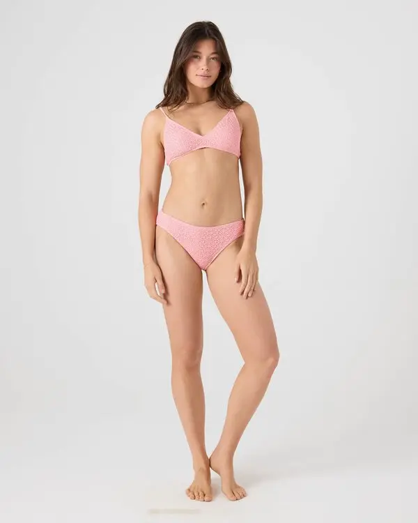 Roxy Crochet Hipster Bikini Bottom - Petal Pink