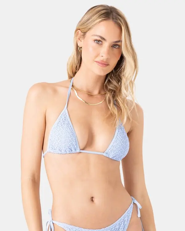 Roxy Crochet Mini Triangle Bikini Top - Open Air