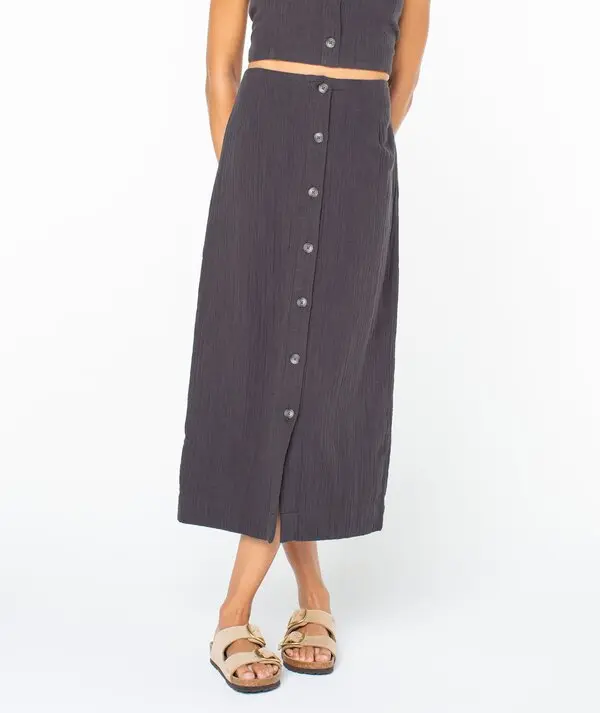 Roxy Island Nomad Maxi Skirt - Phantom Solid