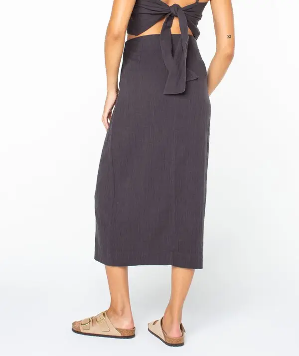 Roxy Island Nomad Maxi Skirt - Phantom Solid