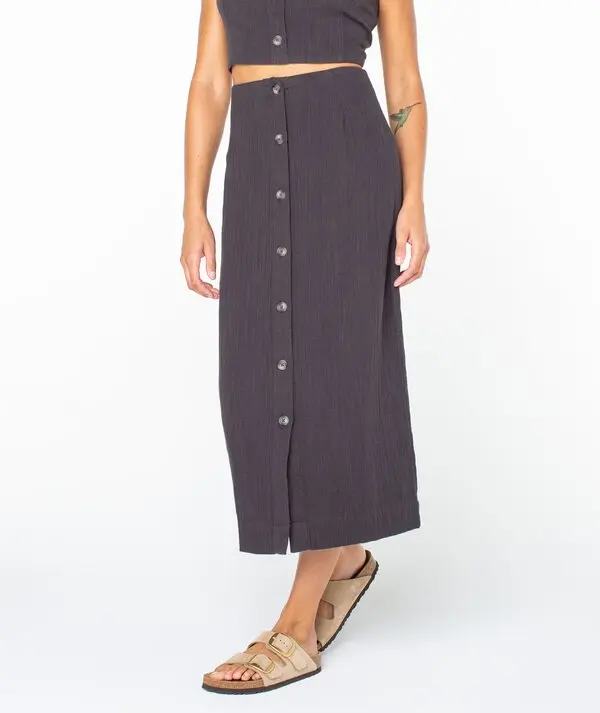 Roxy Island Nomad Maxi Skirt - Phantom Solid