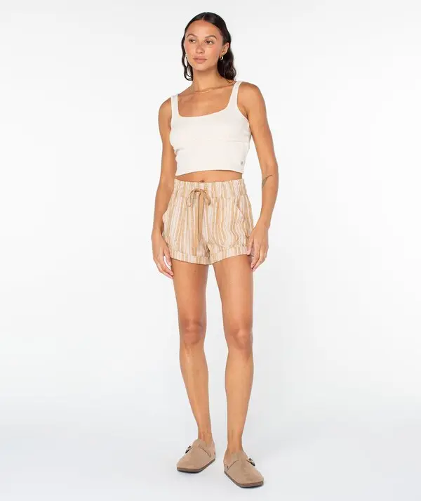 Roxy Lagoon Stripe Short - Chipmunk Lisbon Stripe