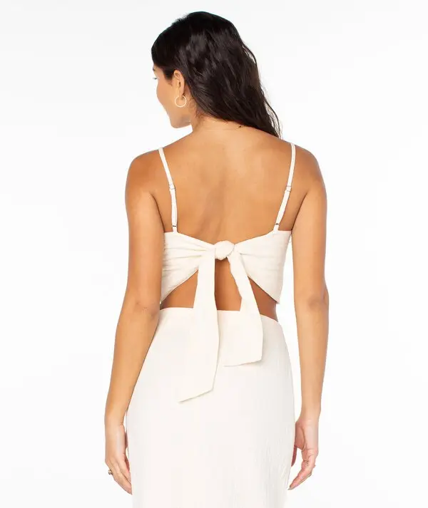 Roxy Island Nomad Cropped Top - Parchment Solid