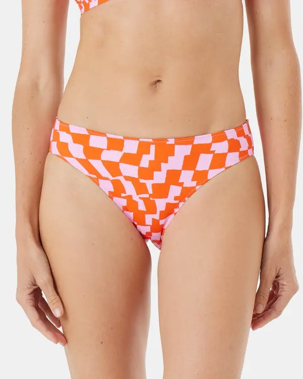 Roxy Checked Out Reversible Hipster Bikini Bottom - Black/pink