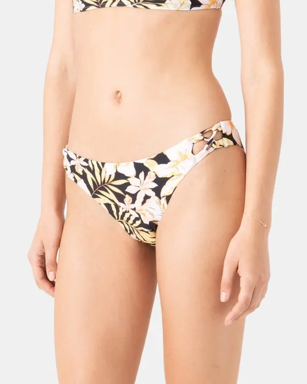 Roxy Printed Lace Side Full Bikini Bottom