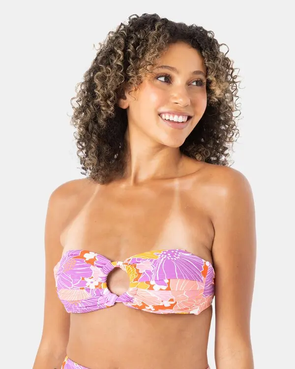 Roxy Ring Bandeau Bikini Top - Lilac Multi