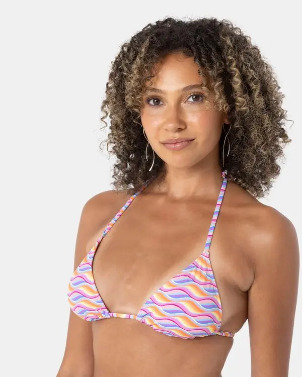 Roxy High Tide Tiki Triangle Bikini Top - Pink Combo