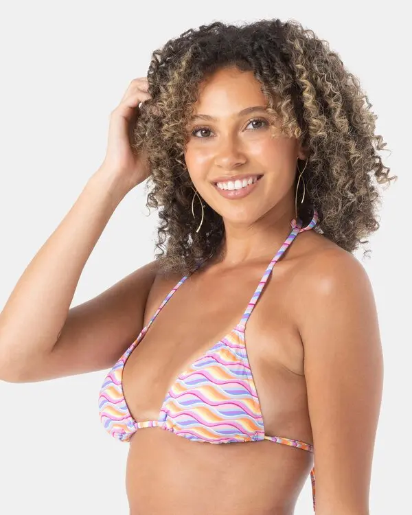 Roxy High Tide Tiki Triangle Bikini Top - Pink Combo