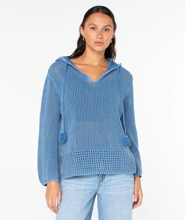 Roxy Relaxed Fit Hooded Tunic - Captains Blue Solid