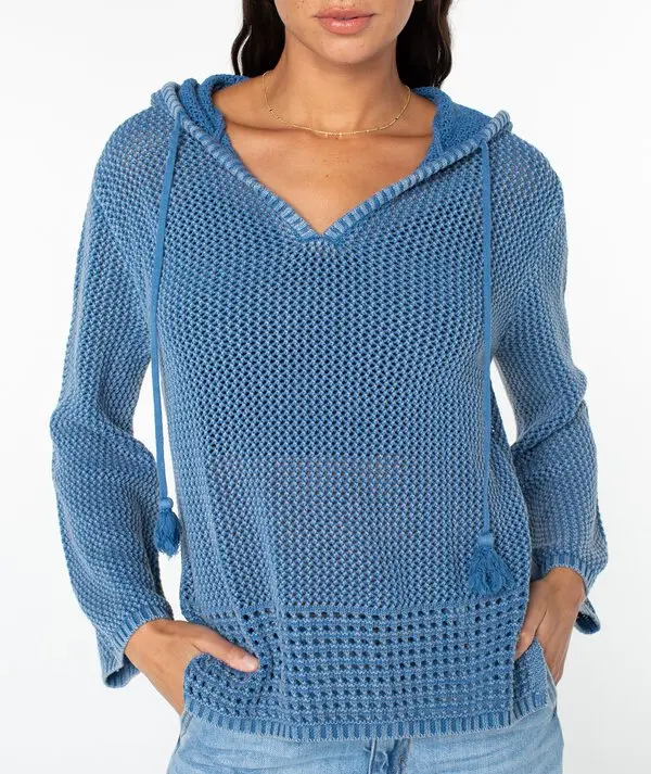 Roxy Relaxed Fit Hooded Tunic - Captains Blue Solid