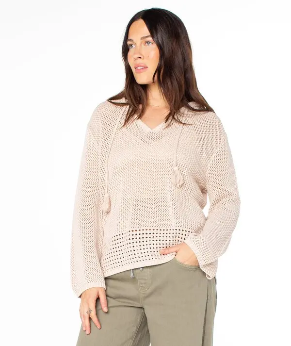 Roxy Relaxed Fit Hooded Tunic - Parchment Solid