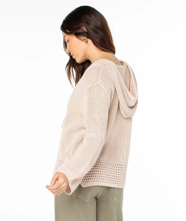 Roxy Relaxed Fit Hooded Tunic - Parchment Solid