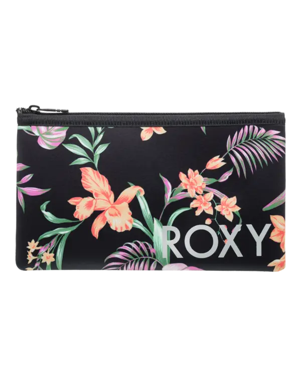 Roxy Printed Neoprene Pouch - Anthracite Island