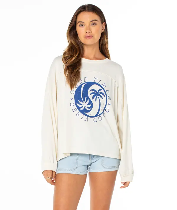 Roxy Changing Tides Top - Cloud Dancer Yin Yang Palm