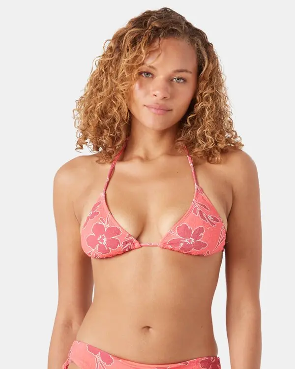 Roxy Garden Twirl Tiki Triangle Bikini Top - Holly Berry