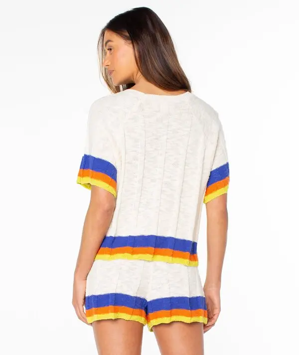 Roxy Cabana Club Tee Stripe Top - Dew /multicolor