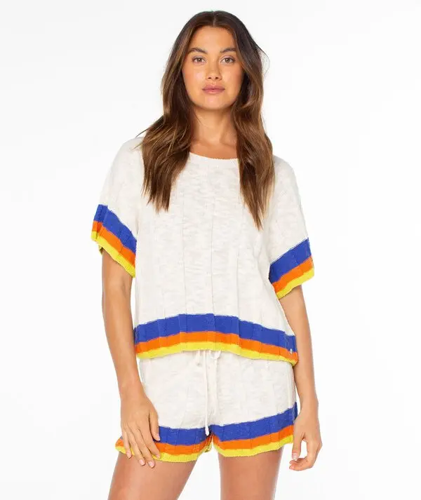 Roxy Cabana Club Tee Stripe Top - Dew /multicolor