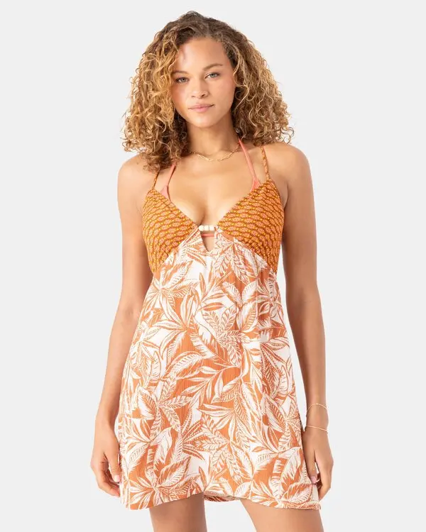 Roxy Ray Of Sunshine Cover Up Dress - Rust Multi