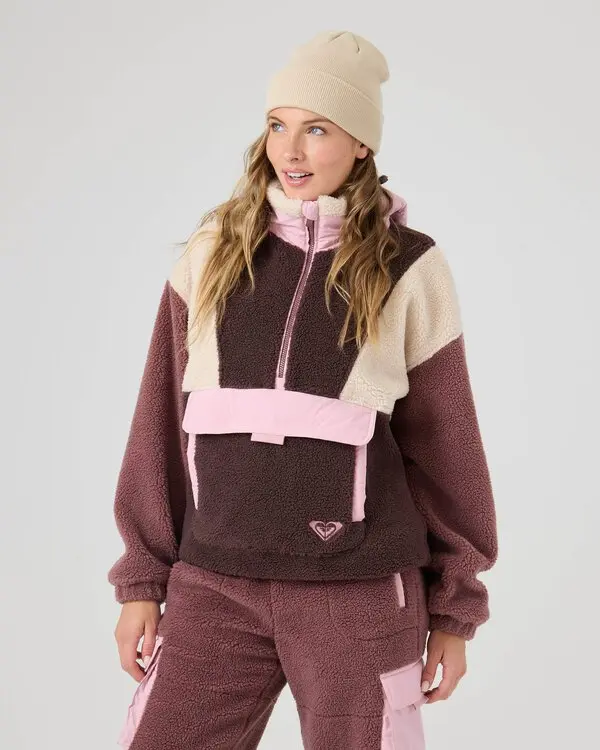 Roxy Half-zip Sherpa Anorak - Fog