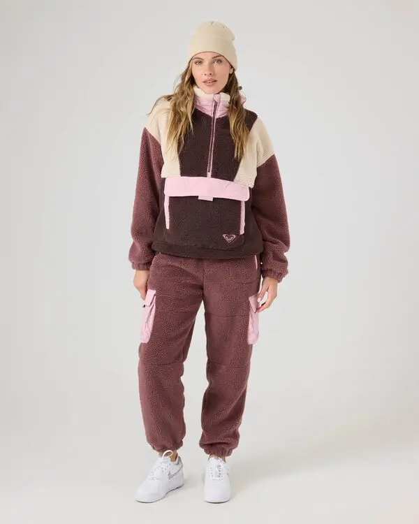 Roxy Half-zip Sherpa Anorak - Fog