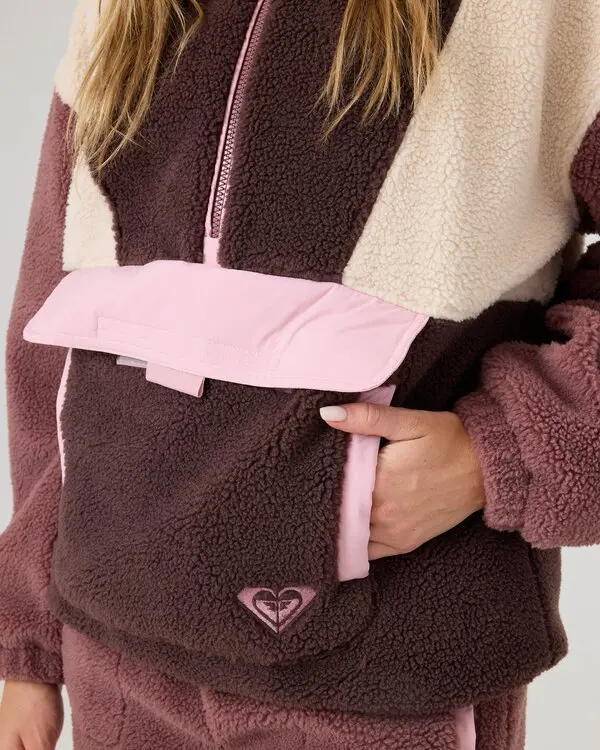 Roxy Half-zip Sherpa Anorak - Fog